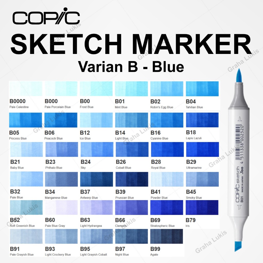Jual COPIC SKETCH MARKER VARIAN B - BLUE | Shopee Indonesia