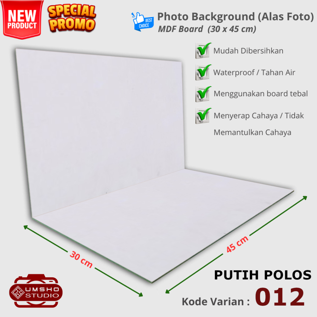 Jual Alas Foto Lipat Produk 45 x 30 cm Putih Polos/ Alas Ngonten Produk ...
