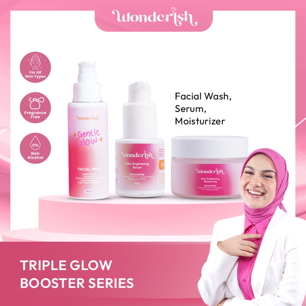 Jual Wonderish Triple Glow Booster Series (Facial Wash, Serum ...
