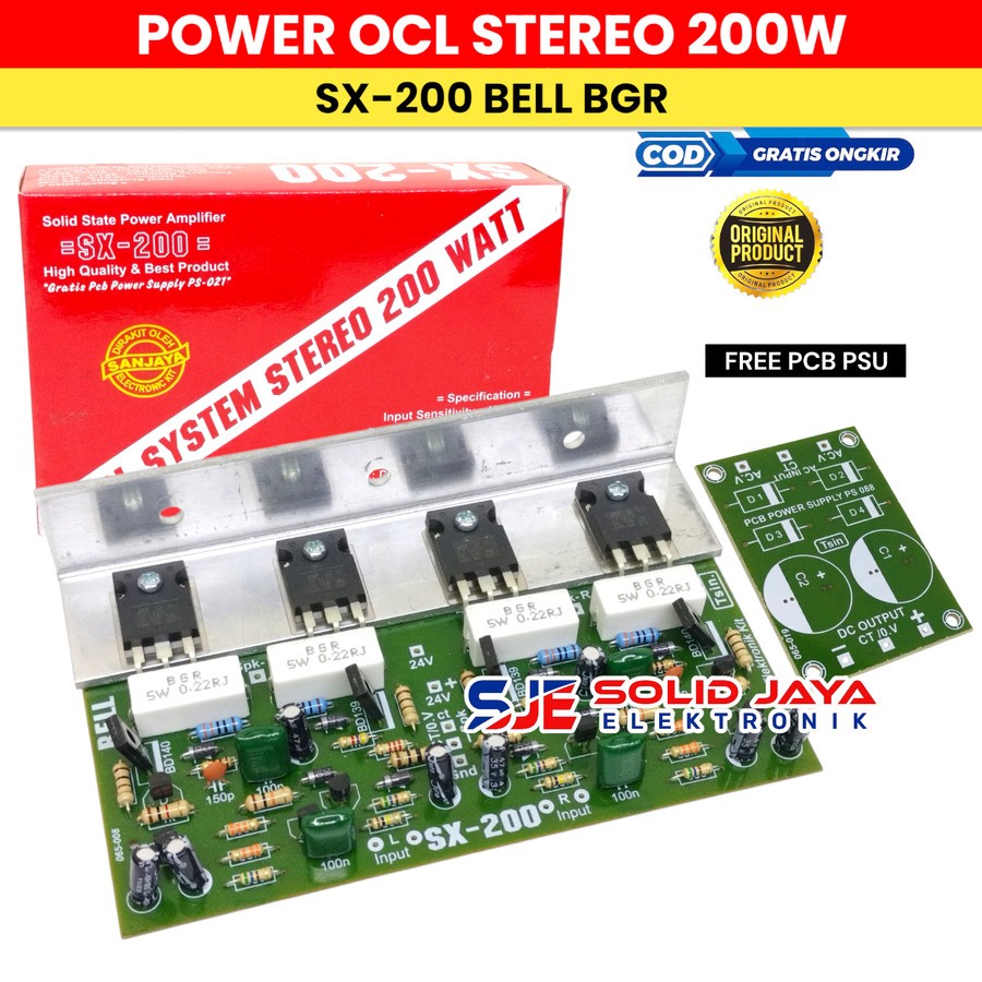 Jual KIT POWER OCL STEREO 200W 200 W WATT SX200 SX-200 SX 200 POWER OCL SYSTEM STEREO 200 WATT ...