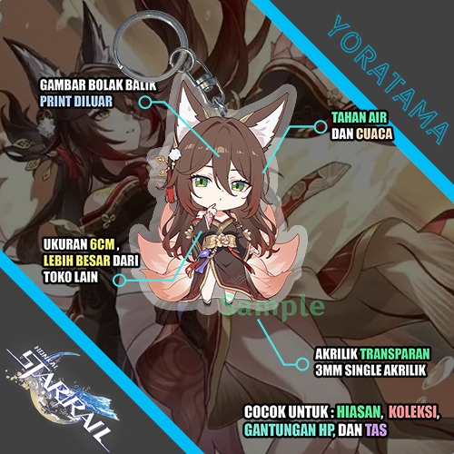 Jual Gantungan Kunci Fugue Tingyun Honkai Star Rail, Keychain Anime ...