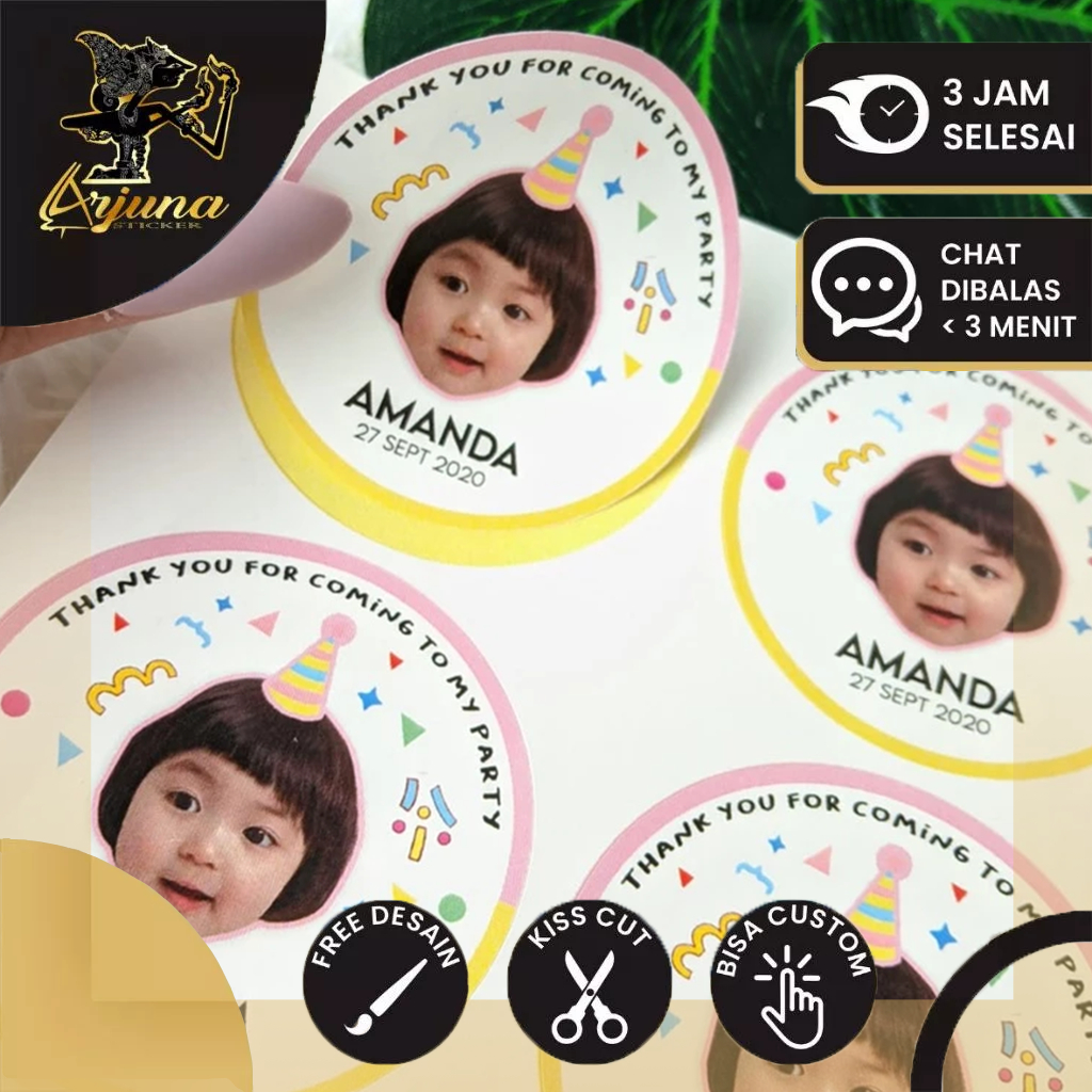 Jual 2-4 Stiker Ultah Anak Ulang Tahun Label Bulat Besday Sticker ...