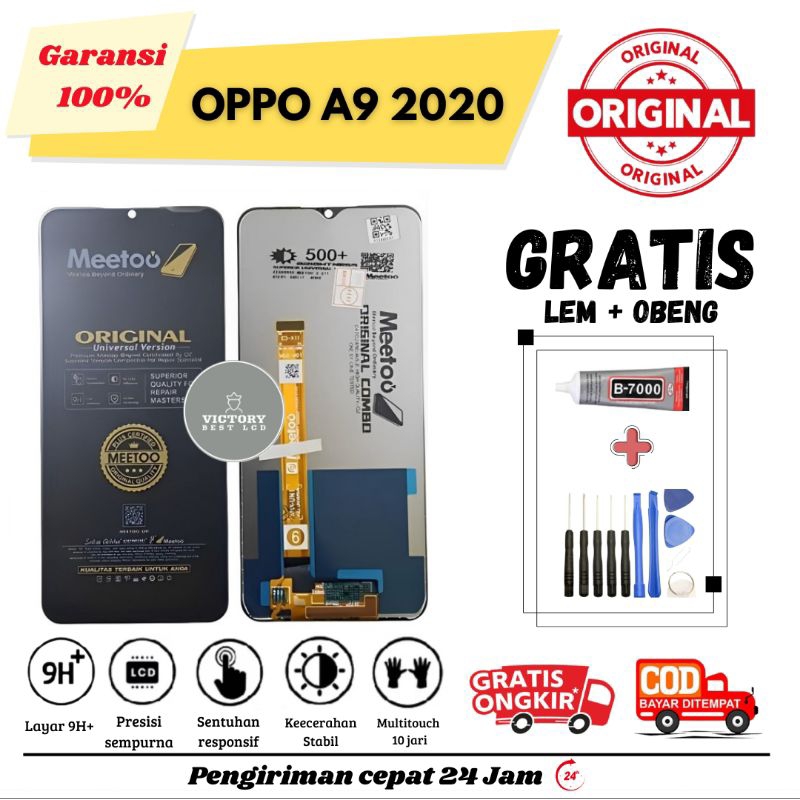 Jual Lcd OPPO A9 2020 GRATIS lem + Obeng Touchscreen Original MEETO Fullset | Shopee Indonesia