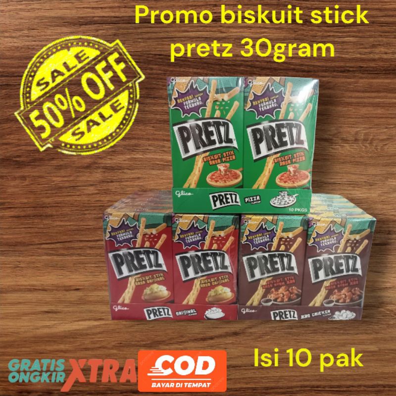 Jual biskuit stik pretz 1 box isi 10 pak promo | Shopee Indonesia