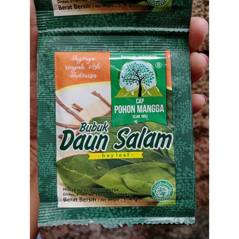 Jual Bubuk Daun Salam Cap Pohon Mangga 1 Renceng isi 12 sachet | Shopee ...
