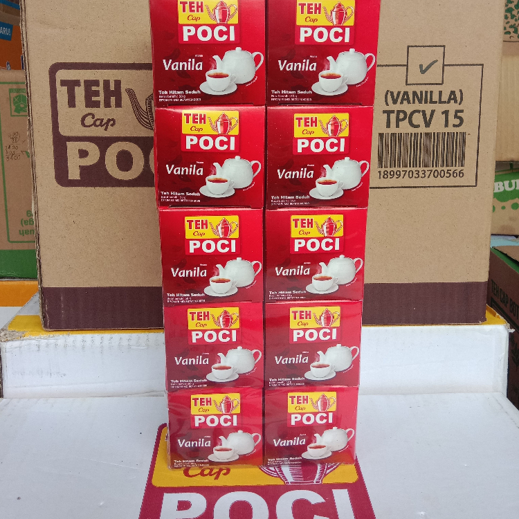 Jual TEH CAP POCI BUBUK/TUBRUK/SEDUH/ VANILA 50 GR PER PACK ISI 10 ...