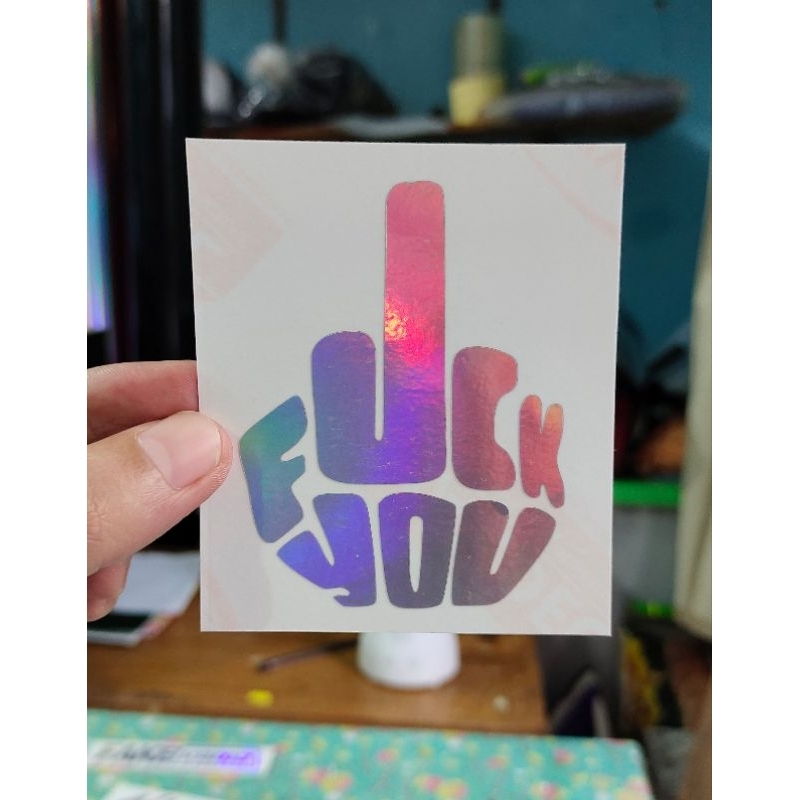 Jual stiker cutting jari tengah lucu custom motor sticker keren ...
