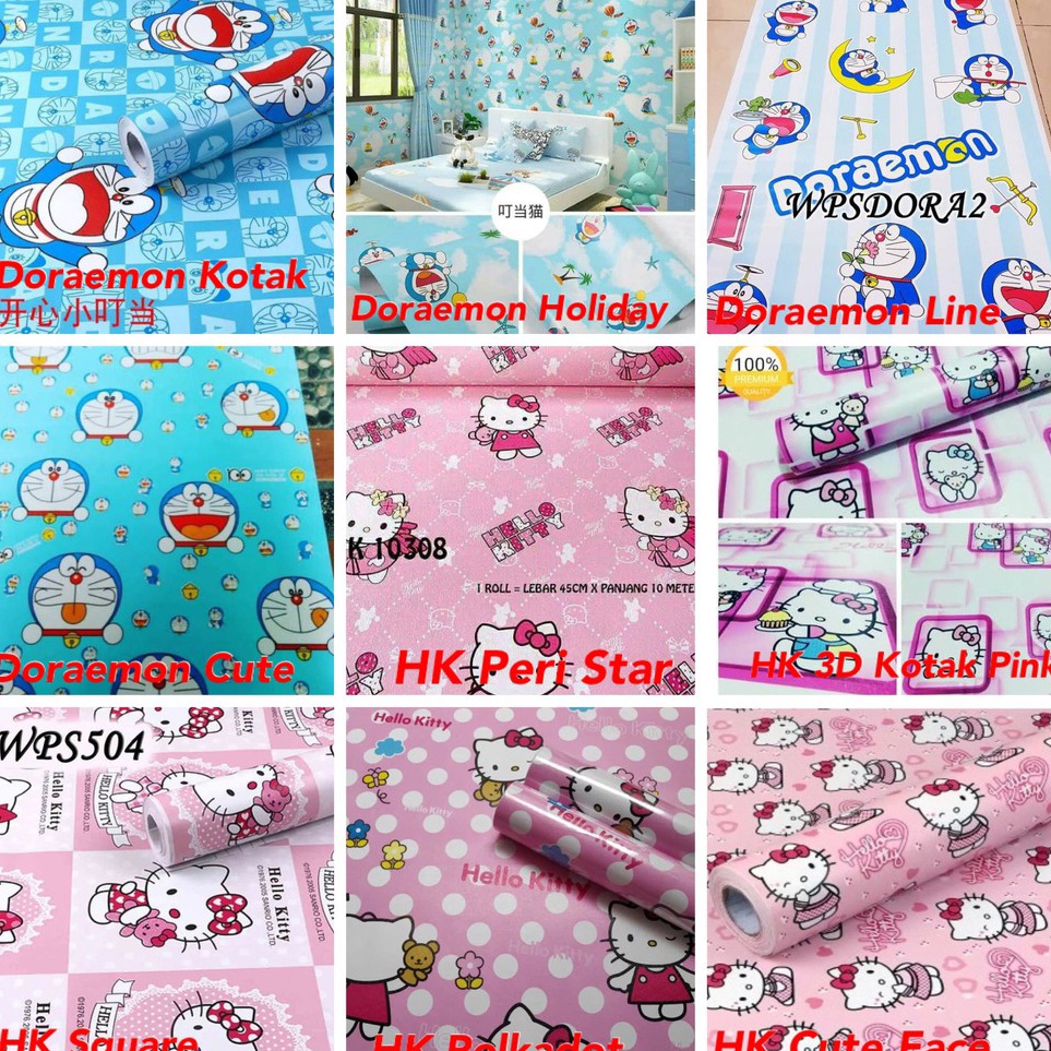 Jual Penjualan Sekarang WALLPAPER DINDING Terbaik HELLO KITTY DORAEMON HK Helo Kity Stitch ...