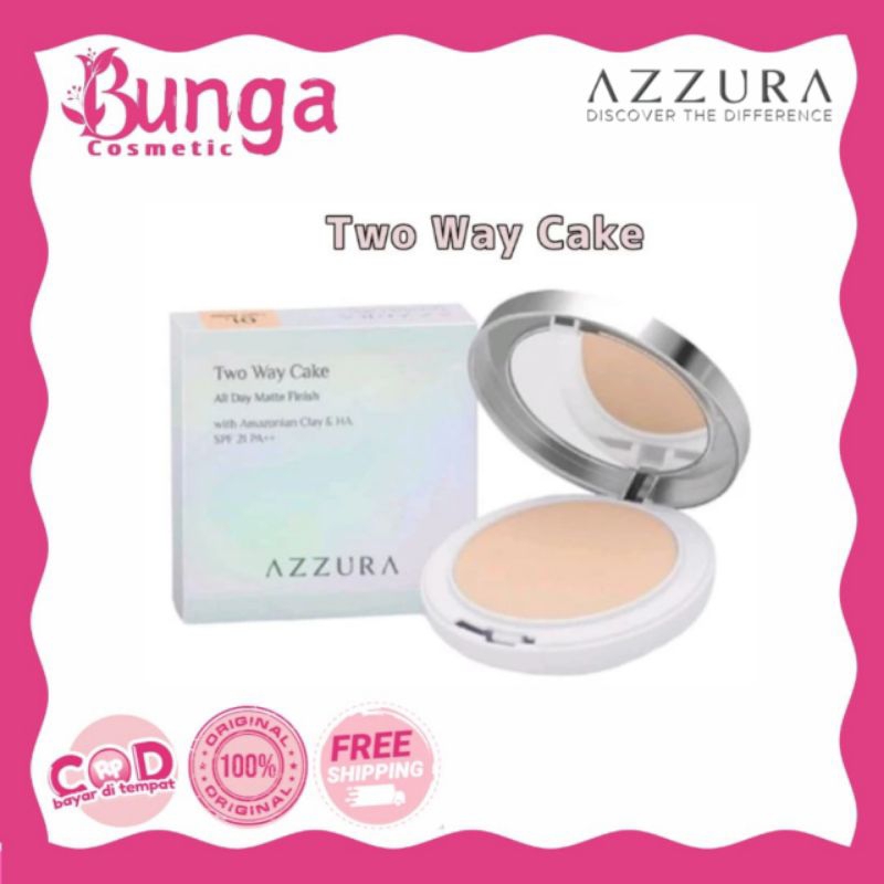 Jual AZZURA TWO WAY CAKE BEDAK FOUNDATION SPF 21 | Shopee Indonesia