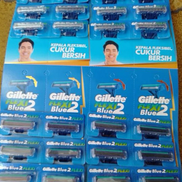 Jual GILLETTE FLEXI BLUE II TERBARU PISAU PENCUKUR JENGGOT ISI 24 ...