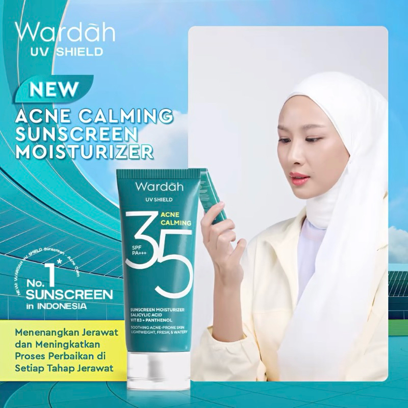 Jual WARDAH SUNSCREEN UV SHIELD ACNE CALMING MOISTURIZER SPF 35 PA++ ...