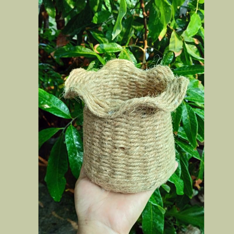 Jual vas anyaman tali rami | vas rustic | vas prakarya | Shopee Indonesia