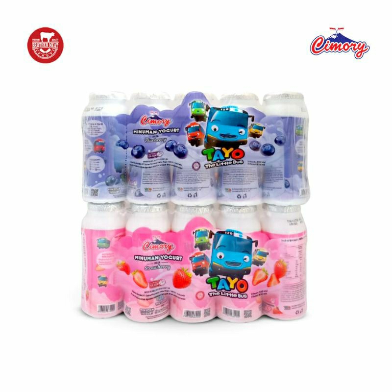 Jual cimory yogurt drink mini isi 5botol strawberry/blueberry | Shopee Indonesia
