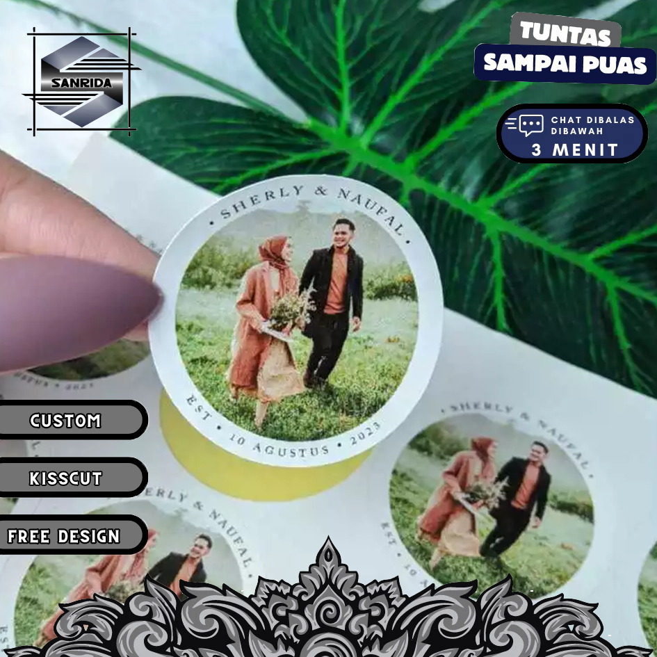 Jual 2-4 Sticker Wedding Souvenir Stiker Pernikahan Custom Ucapan Nikah ...
