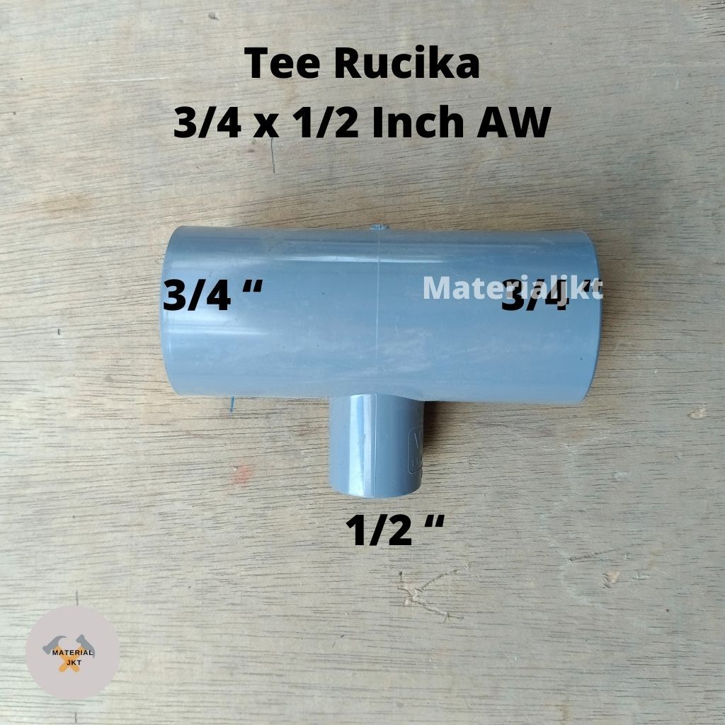 Jual Tee Sambungan Pipa Pralon Rucika 3/4 x 1/2 Inch in " Peralon Vlok ...