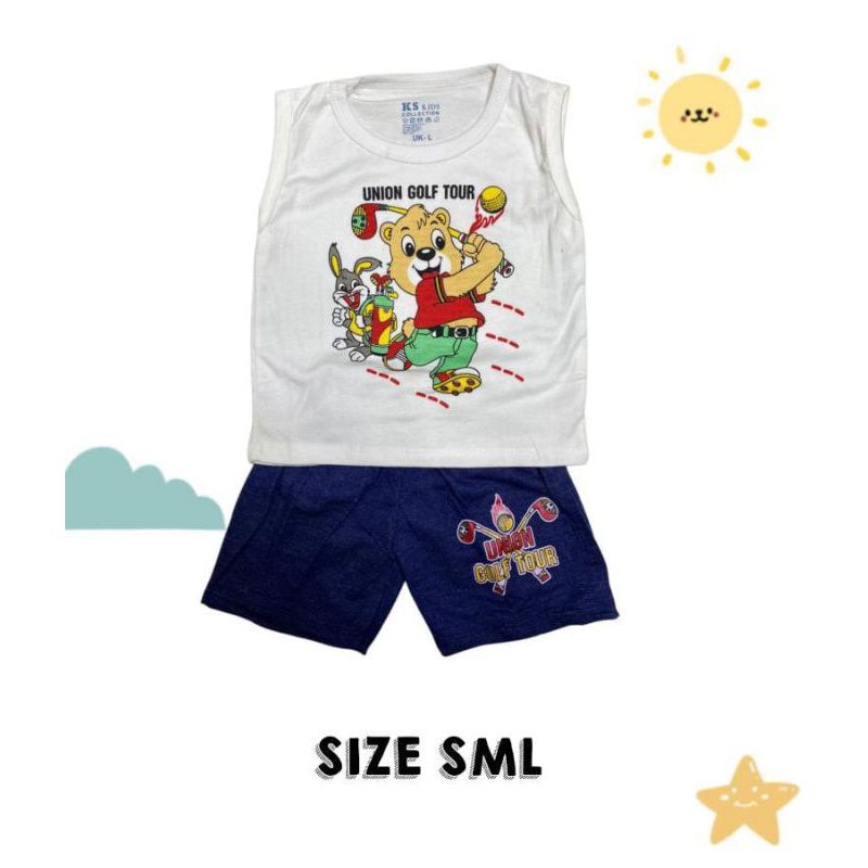Jual Setelan baju baby lengan buntung/omblong putih usia 0-1 tahun ...