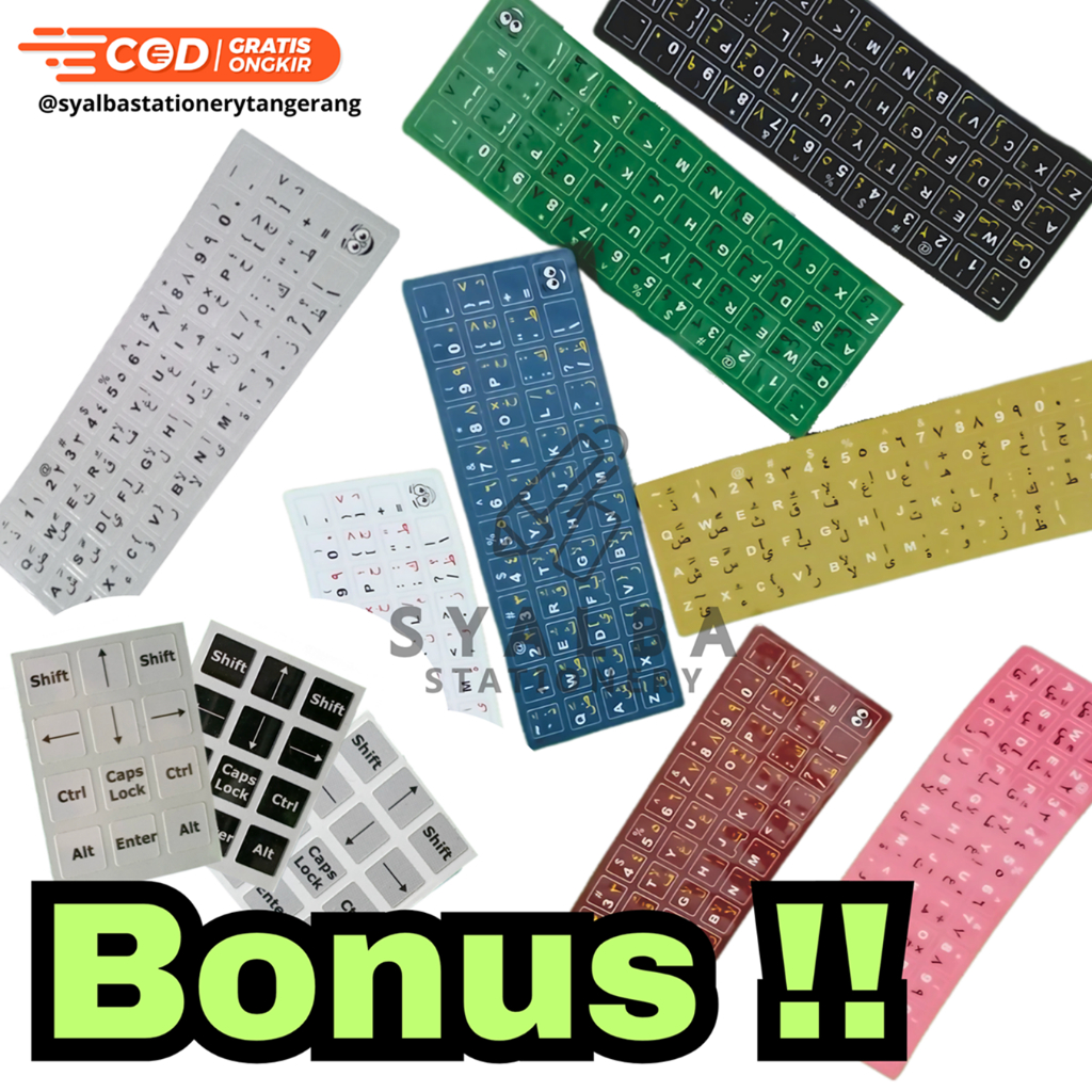 Jual Stiker Keyboard Huruf Arab Hijaiyah untuk Laptop & PC: Estetik ...