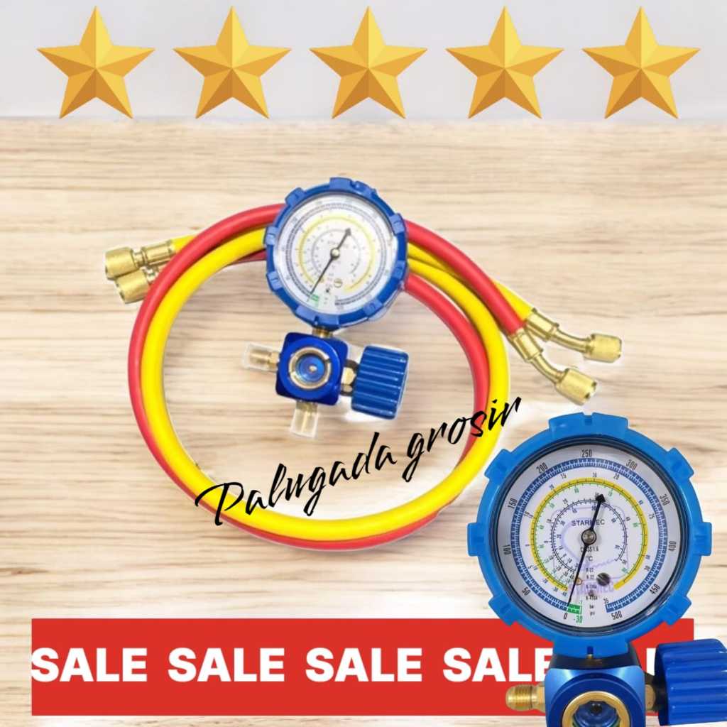 Jual Paket alat isi freon r410 r32 r22 r134 r407 r404 ( manifold single siglass ) | Shopee Indonesia