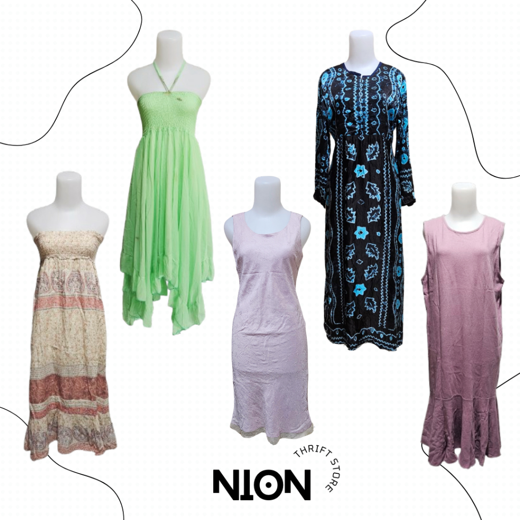 Jual Preloved thrift long dress / midi dress | Shopee Indonesia