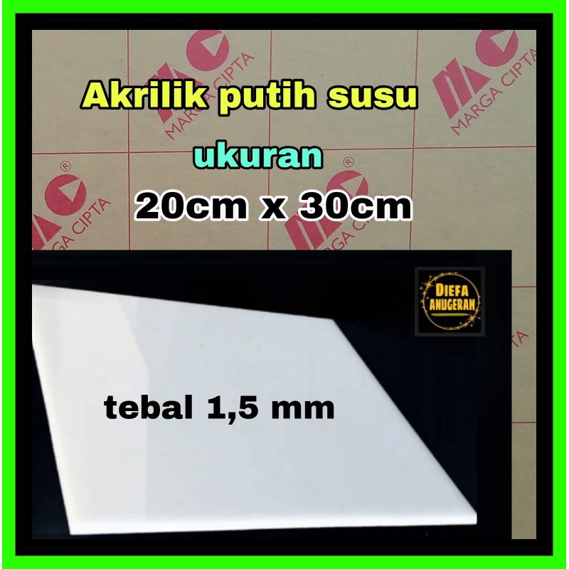 Jual Akrilik putih susu 1,5mm ukuran 20x30/Acrylic lembaran putih | Shopee Indonesia