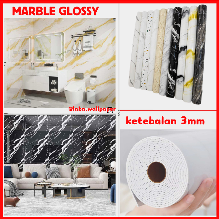 Jual Wallpaper Dinding Marmer Granit Glossy Anti Air Dekorasi Backdrop ...