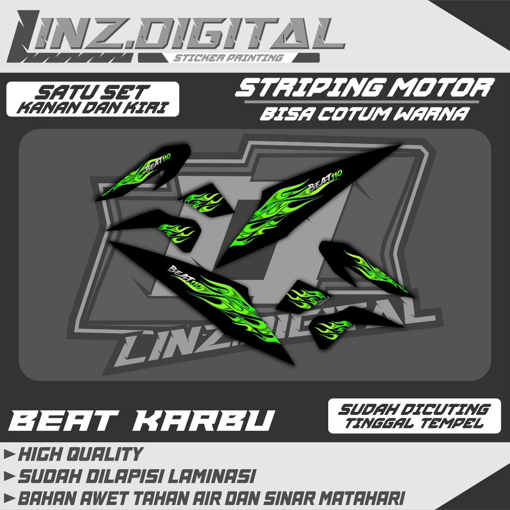 Jual STRIPPING SIMPEL HONDA BEAT KARBU API LIVERY SS R SUDAH DI CUTTING ...