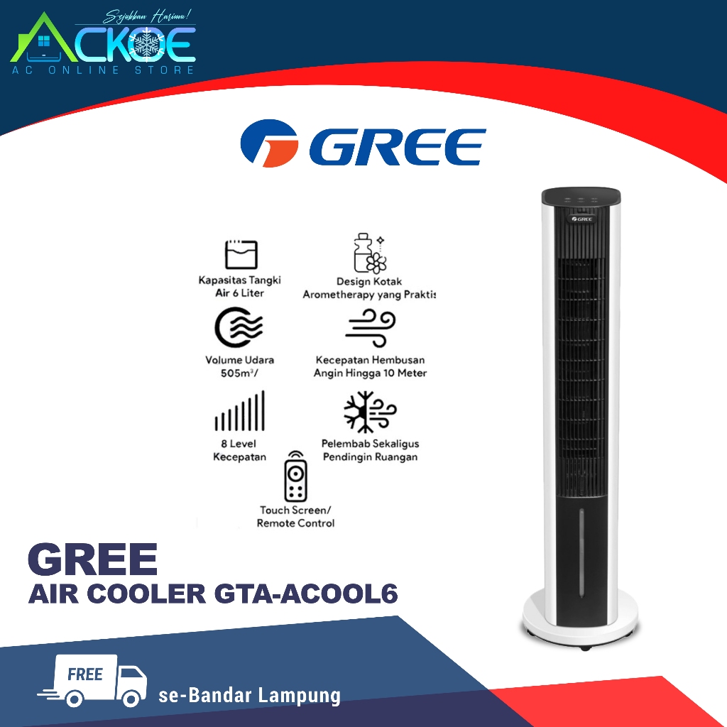 Jual GREE Tower Air Cooler Kapasitas 6L - GTA-ACOOL6 | Shopee Indonesia