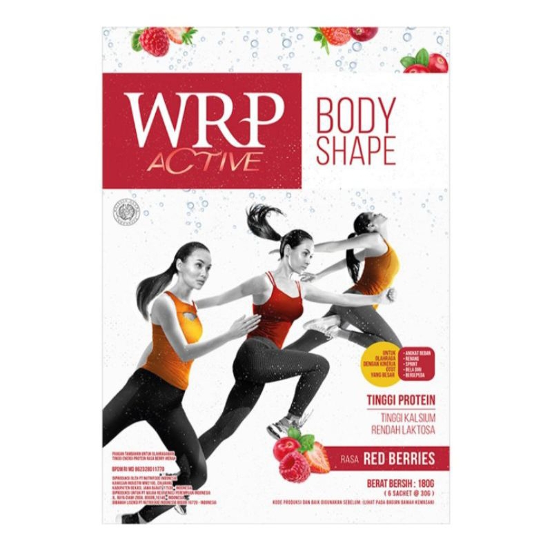 Jual WRP Active Body Shape Minuman Tinggi Protein & Kalsium Red Berries ...
