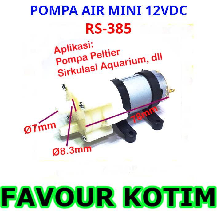 Jual POMPA AIR MINI WATER PUMP PELTIER AQUARIUM 12V RS385 COOLING ...