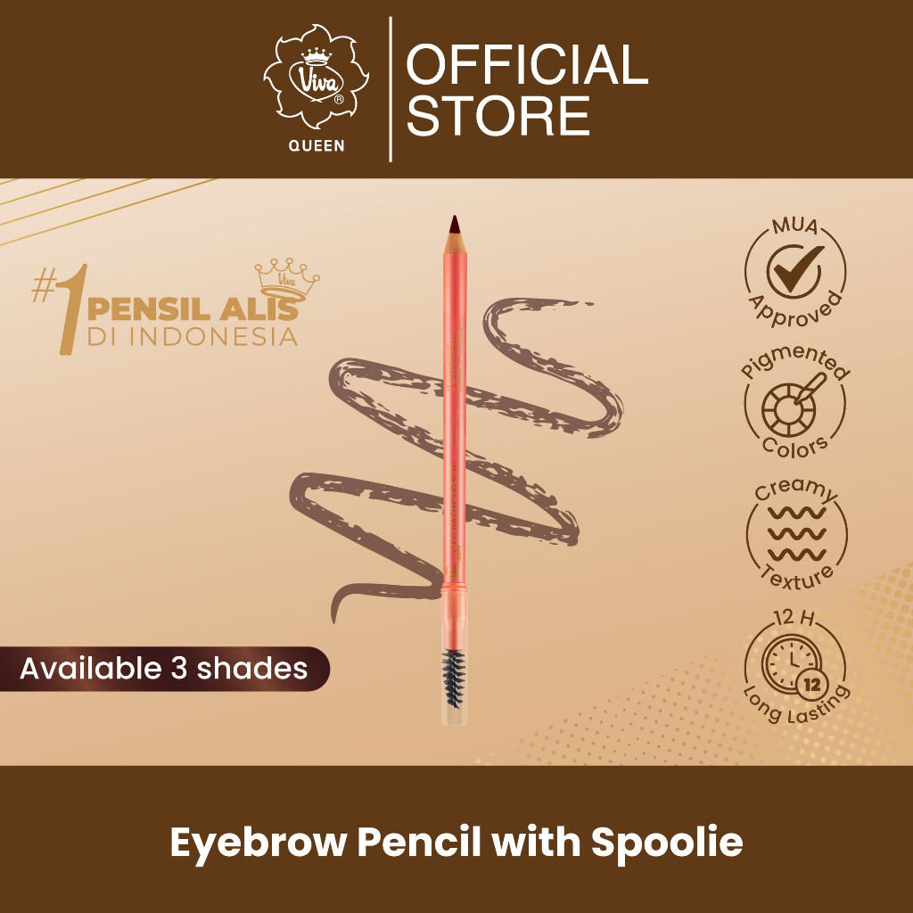 Jual Viva Eye Brow Pencil With Spoolie Dark Brown | Shopee Indonesia