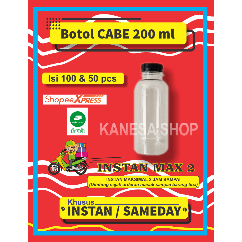 Jual Botol Cabe 200ml / Botol Plastik Cabe 200ml / Botol Plastik 200ml ...