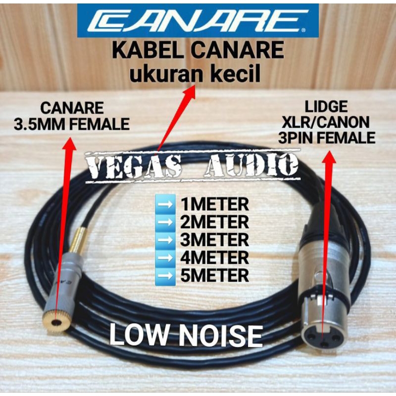 Jual KABEL AUDIO CANARE KECIL JACK XLR FEMALE TO JACK 3.5MM FEMALE 1M ...