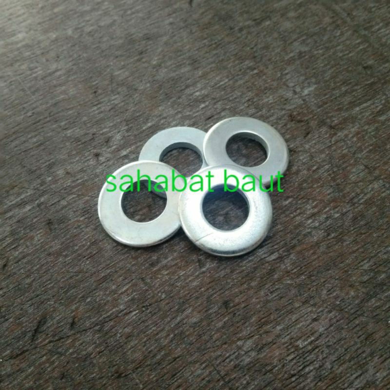 Jual M10 M12 ring plat putih galvanis wp washer plate 10mm 12mm ...