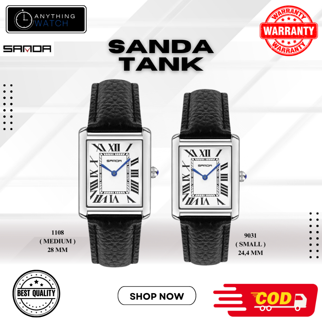Jual Jam tangan Sanda tank - unisex watch - Ready stok [ BLACK ...
