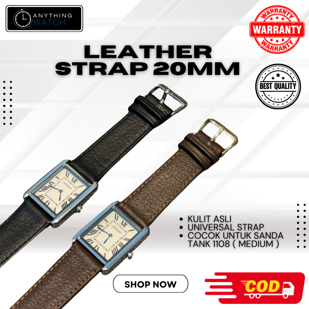 Jual Leather Strap 20 mm Kulit – Tali Jam Tangan Universal, Kulit Asli ...