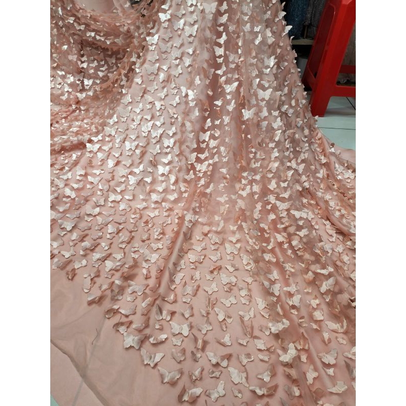 Jual BAHAN KAIN TILE MOTIF 3D KUPU KUPU BUNGA TIMBUL | Shopee Indonesia