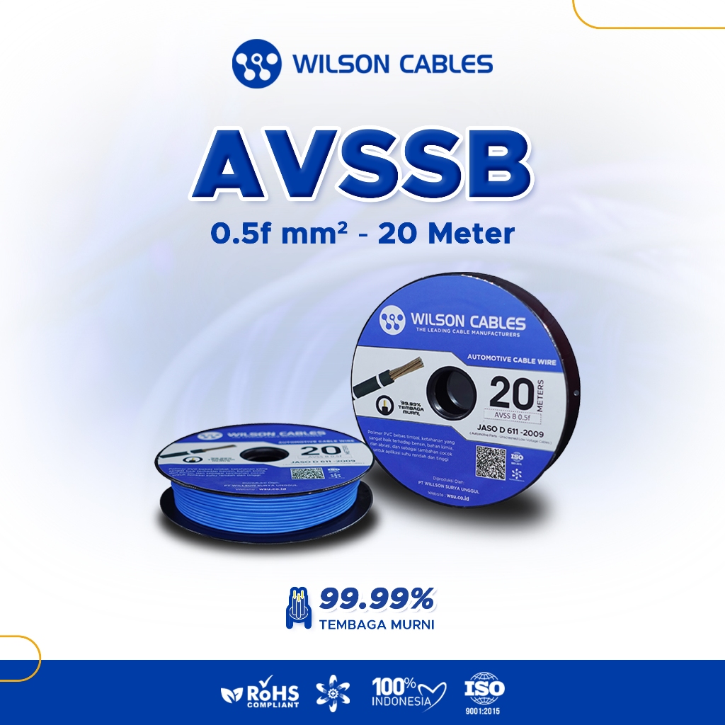 Jual WILSON CABLES - AVSSB 0.5f mm² 20 Meter Kabel Otomotif | Shopee Indonesia