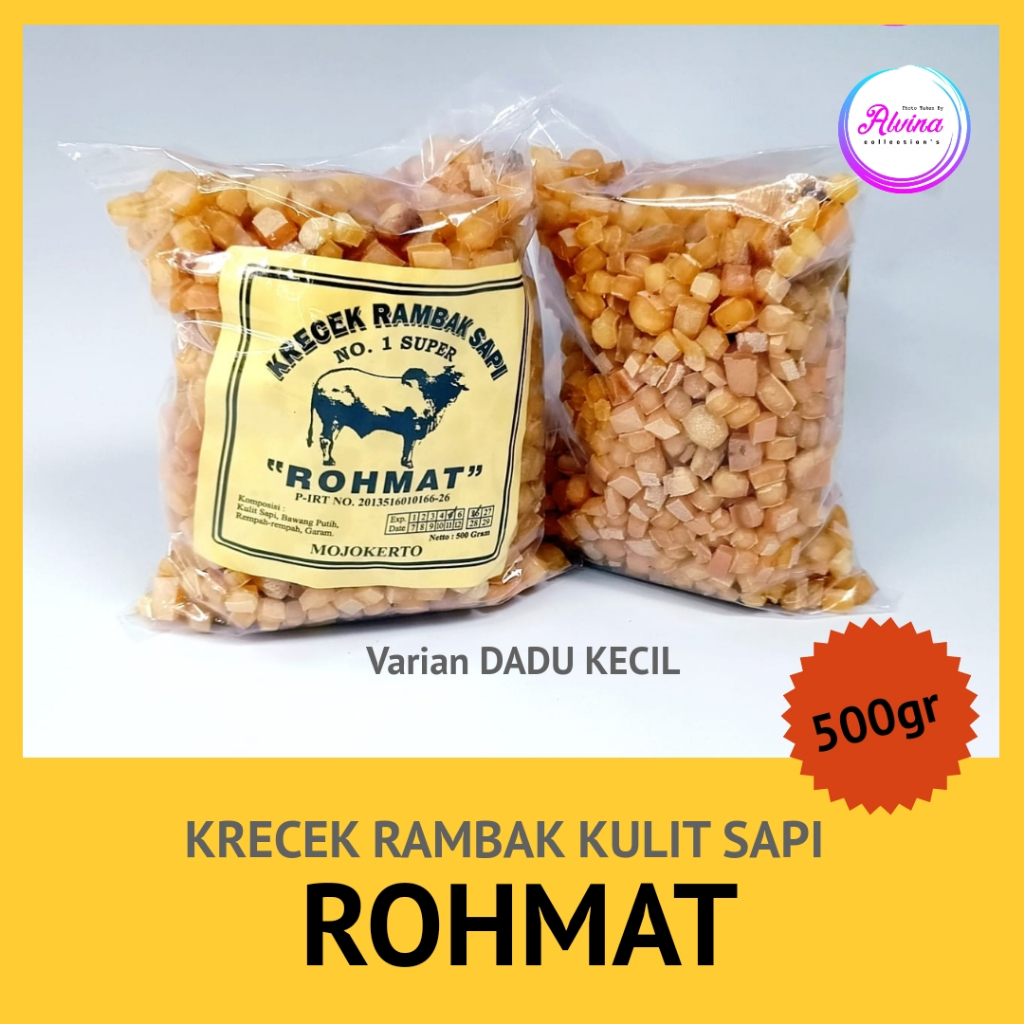 Jual Kerupuk Krecek Rambak Sapi ROHMAT Siap Goreng Berat 500gr DADU ...