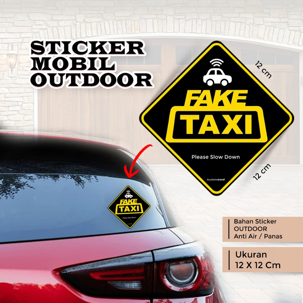 Jual Stiker Fake Taxi Car Sticker Chrome 12 x 12 cm Ketupat , Anti Air ...