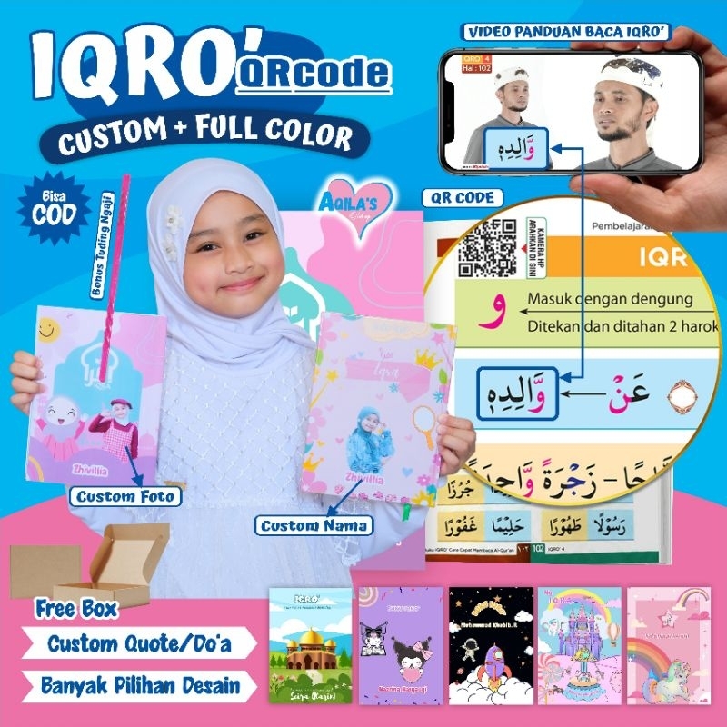Jual Iqro Custom Cover Custom Nama Foto Iqro Juz Amma Iqro Full Color ...