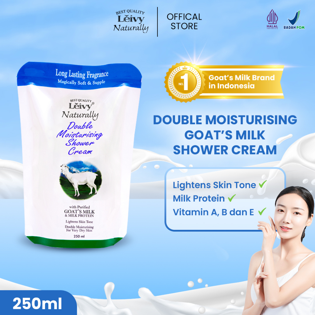 Jual Leivy Body Wash Sabun Mandi Shower Cream - Goat's Milk 250ml ...