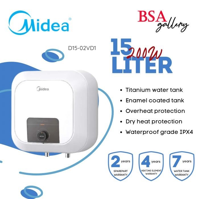 Jual WATER HEATER LISTRIK MIDEA 15 LITER/ WATER HEATER LISTRIK / WATER HEATER MIDEA / PEMANAS ...