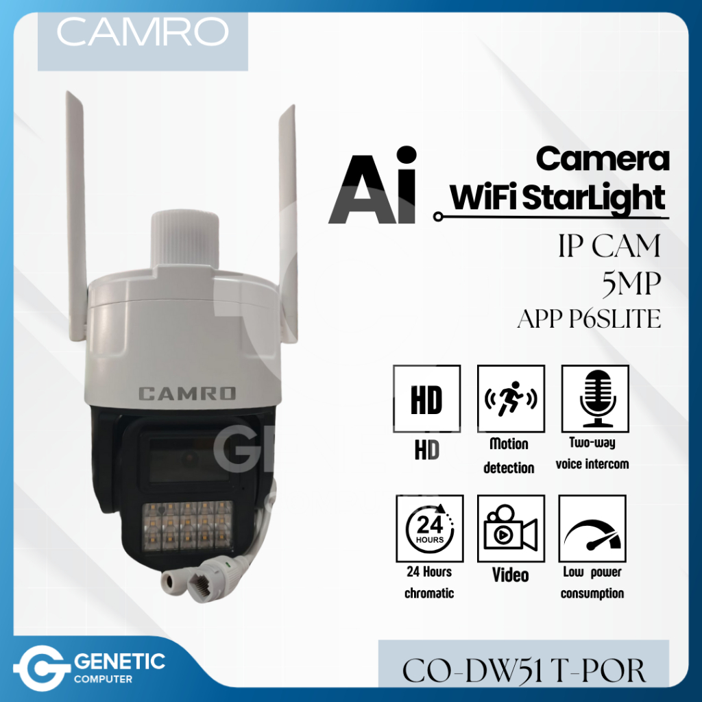 Jual IP CAMERA CAMRO 5MP WIFI STARLIGHT (CO-DW51T-POR / APP P6SLITE ...