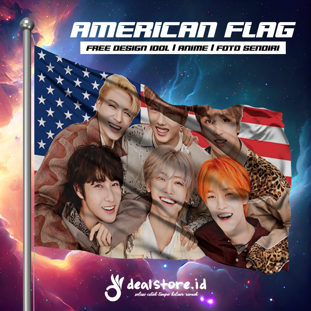 Jual Bendera Bahan Satin Kpop American Flag NCT Dream | Shopee Indonesia