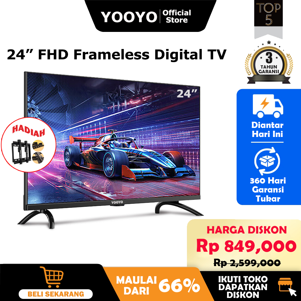 Jual YOOYO TV Digital 19/20/21/22/24/25 inch - TV LED FHD 2K - HDR10 ...