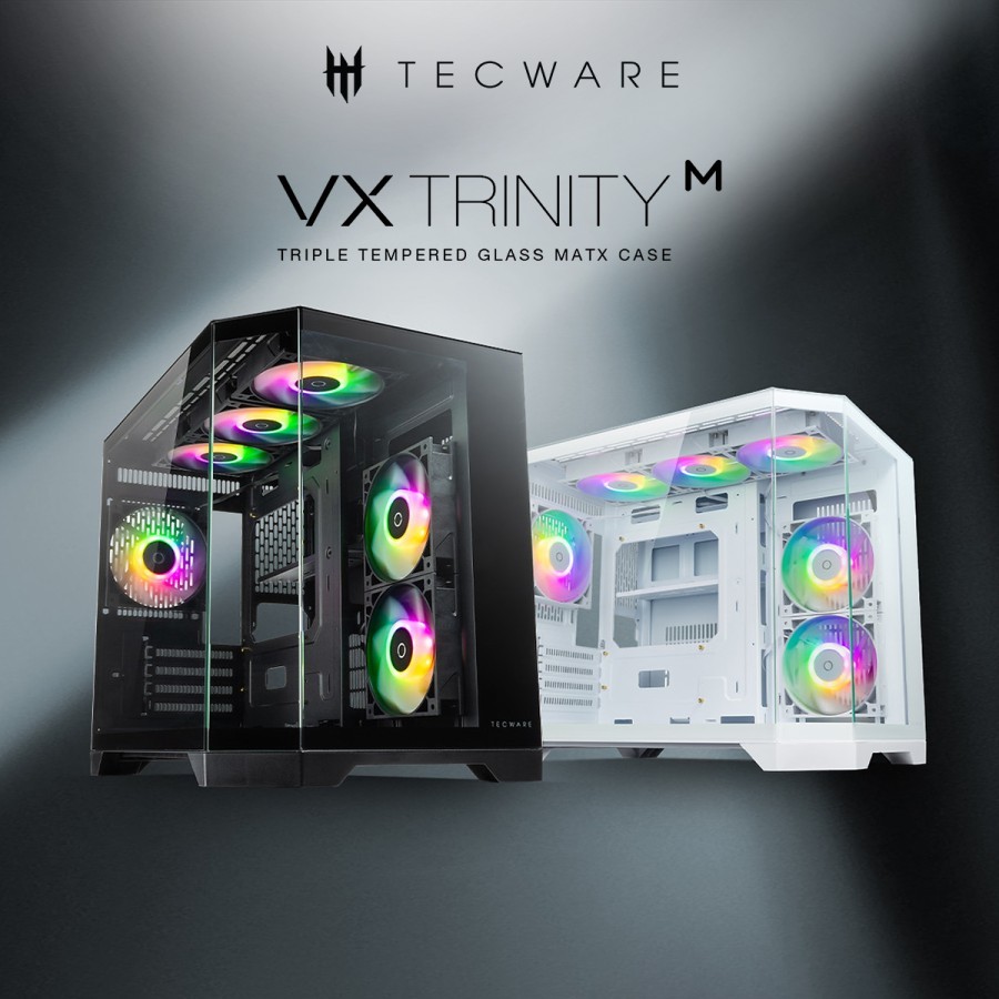 Jual PC Case Gaming Tecware VX Trinity M M-atx Tempered Glass Free 6Fan ...