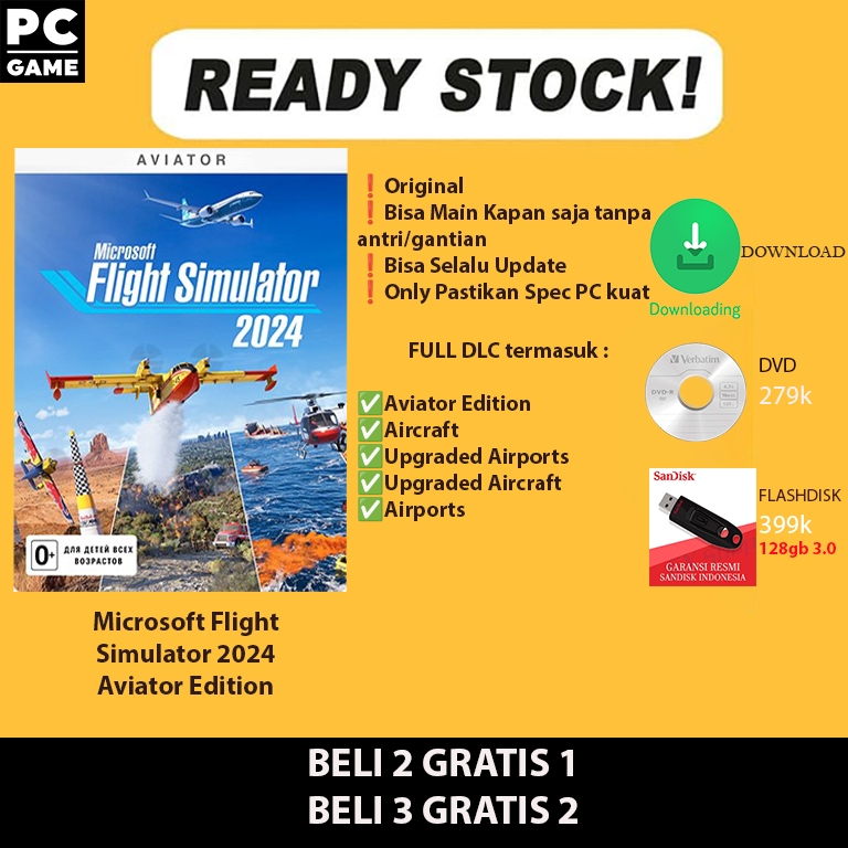 Jual Microsoft Flight Simulator 2024 Aviator Edition PC Original ...