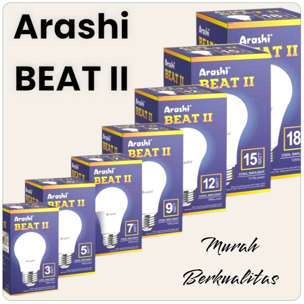 Jual ARASHI Beat II Lampu LED Bulb 3W - 18W Garansi 1 Tahun - Cahaya ...