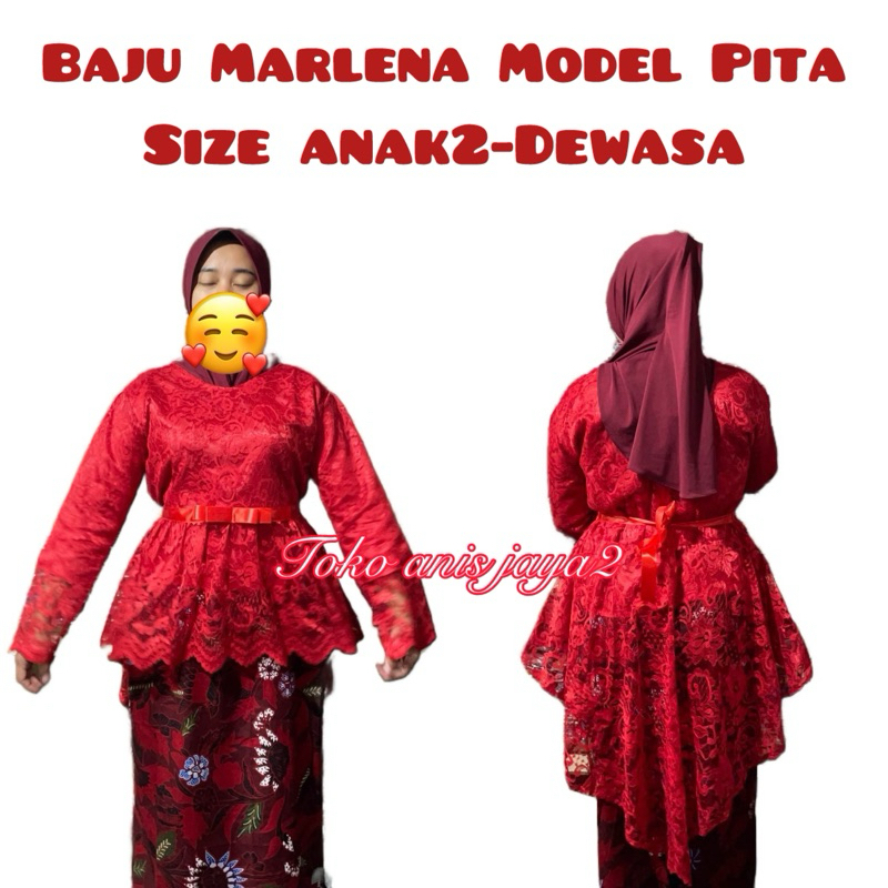 Jual BAJU MARLENA ANAK-DEWASA MODEL PITA FULL PURING/SATU SET BAJU ...