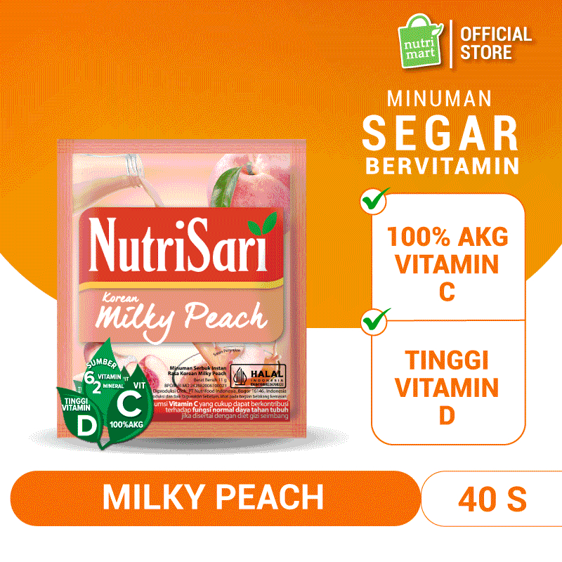 Jual NutriSari Milky Peach 40 Sachet - Minuman Buah Vitamin C & Vitamin ...